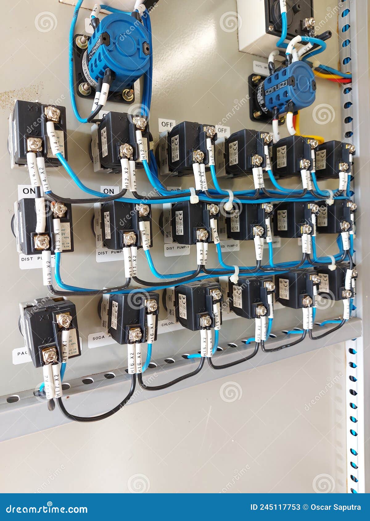 Close-up of a Series of Components on a Control Panel Stock Image ...