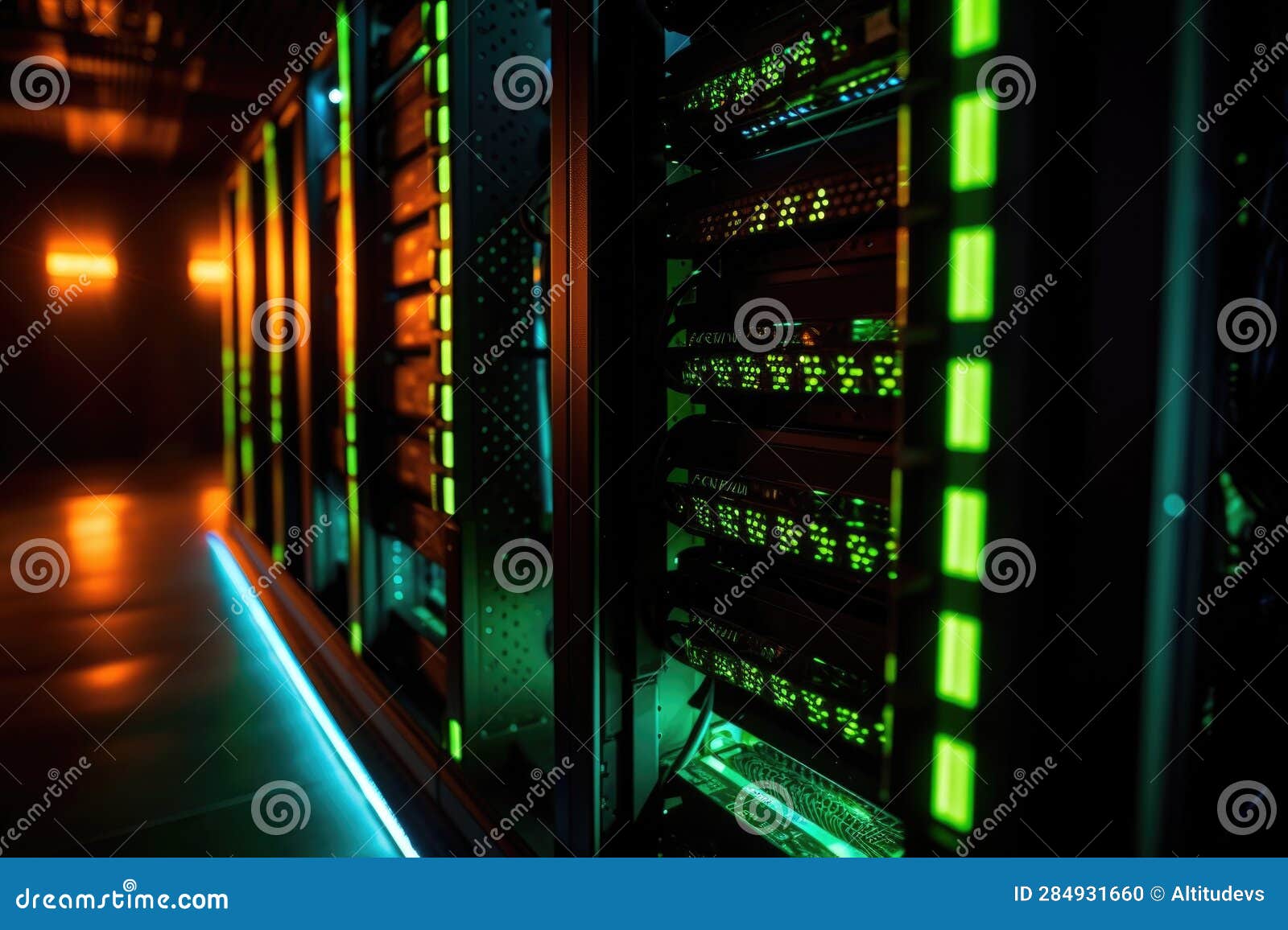 Close-up of a Server Rack with Glowing Led Lights Stock Illustration ... Close-up of a Server Rack with Glowing Led Lights Stock Illustration ...