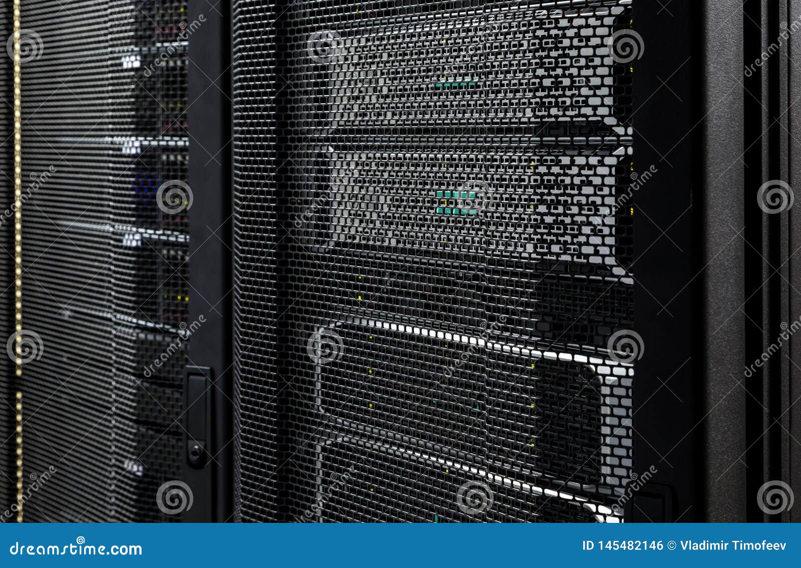 Close Up Server Racks in Modern Data Center Background Stock Photo ...