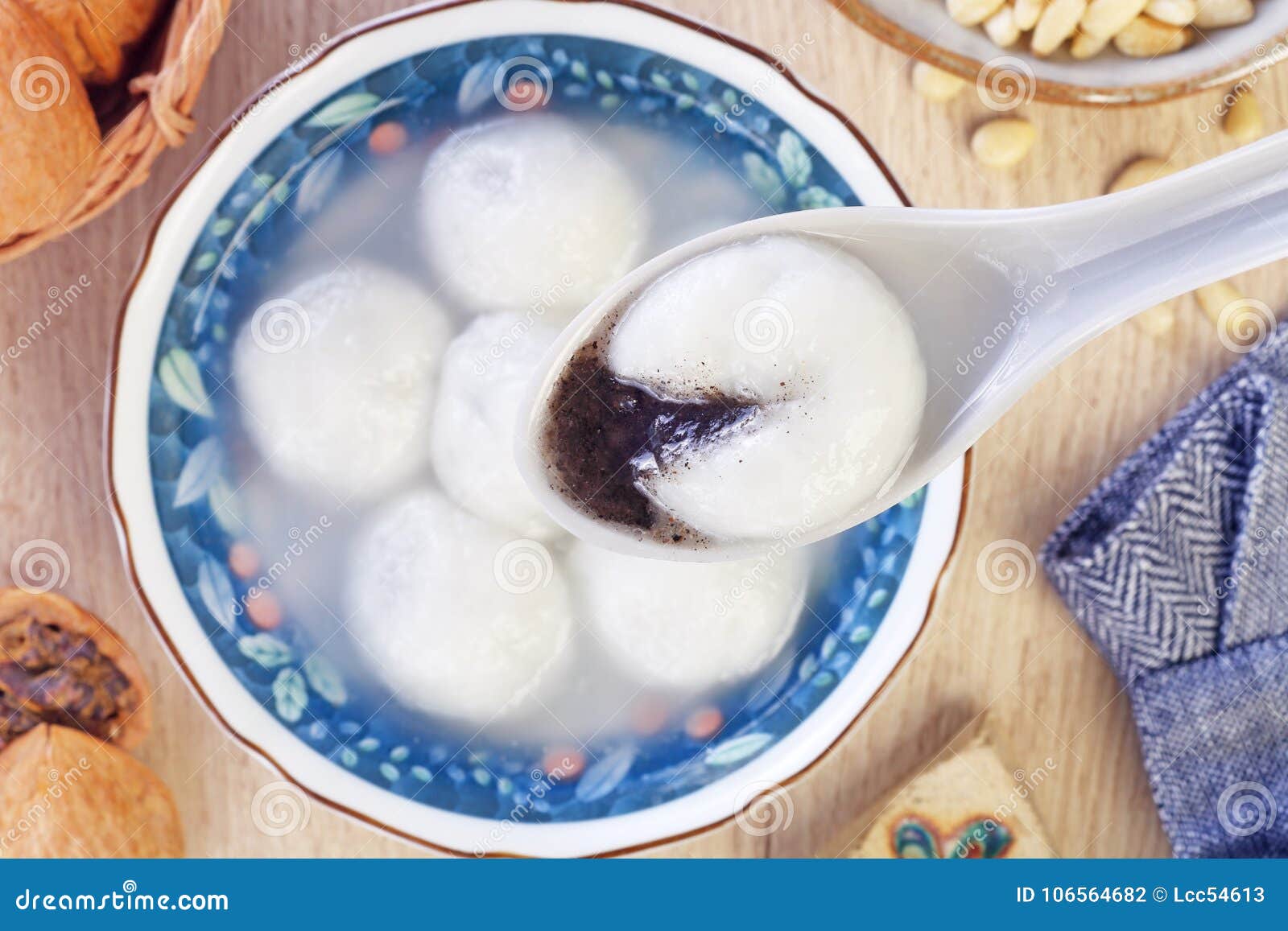 Sesame tangyuan stock photo. Image of close, bowl, culture - 106564682