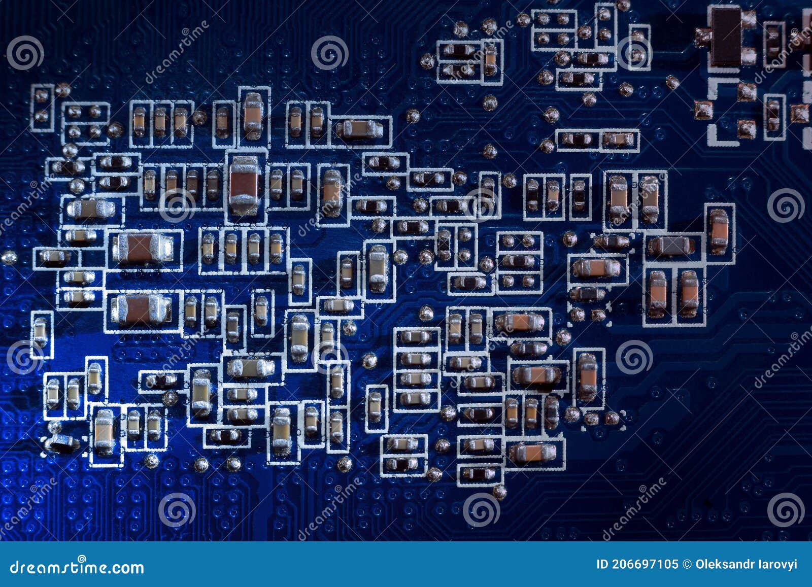 Close-up of a Set of Components and Controls on a Printed Circuit Board ...