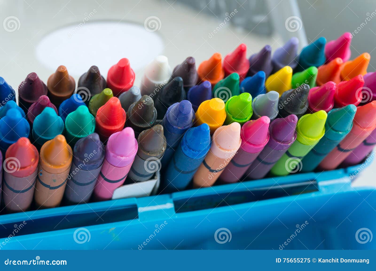 Close Up Set of Crayons. stock image. Image of pink, instrument - 75655275