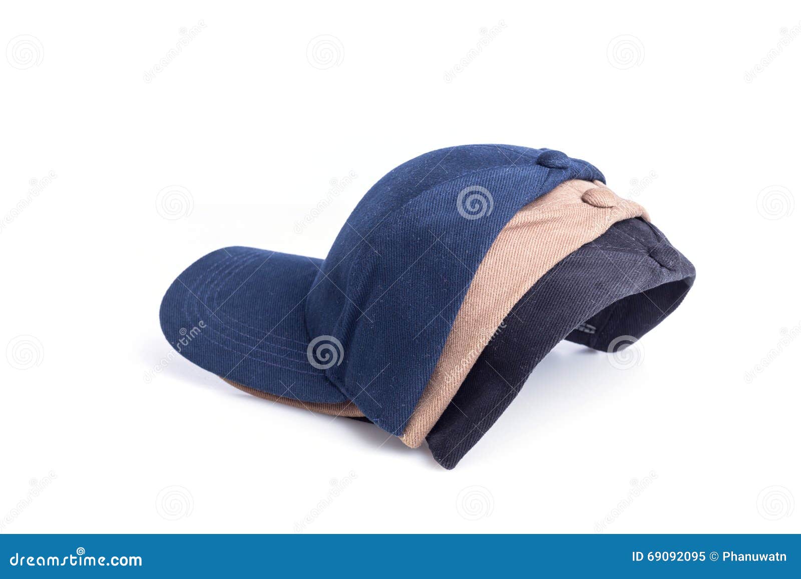 Close Up Set New Baseball Hat Isolated on White Stock Image - Image of ...