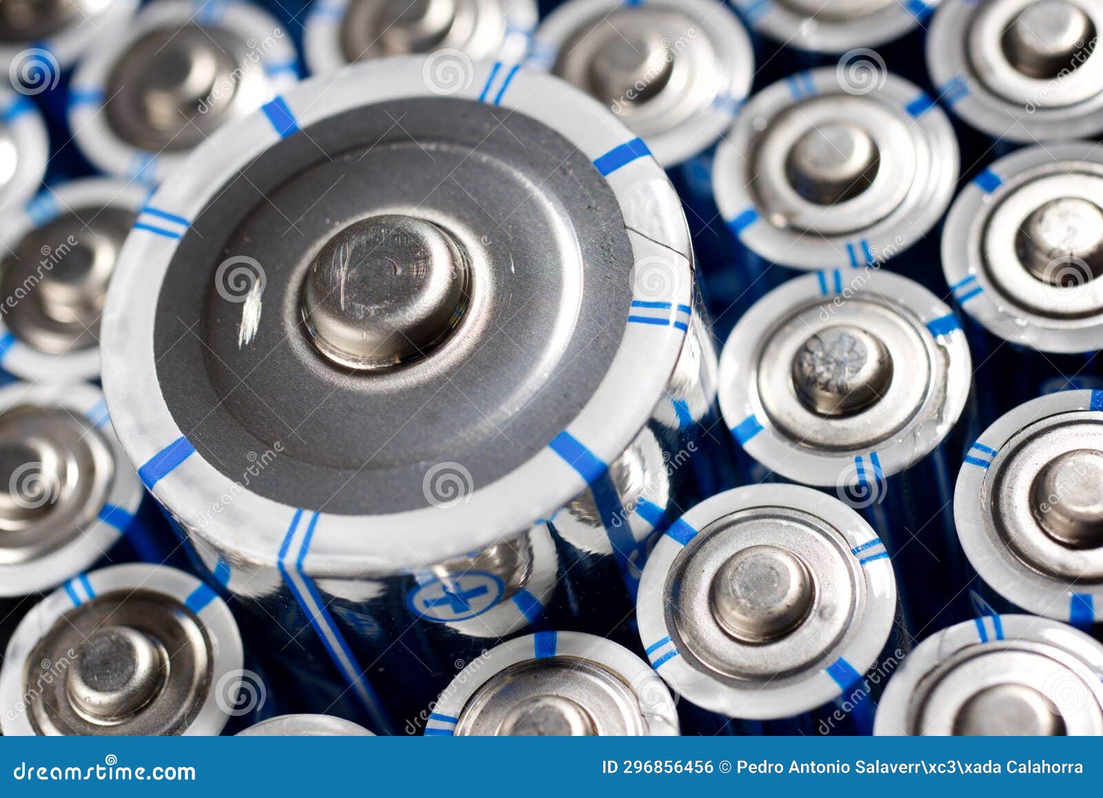 Close-up of a Set Small Batteries Stock Photo - Image of energy ...