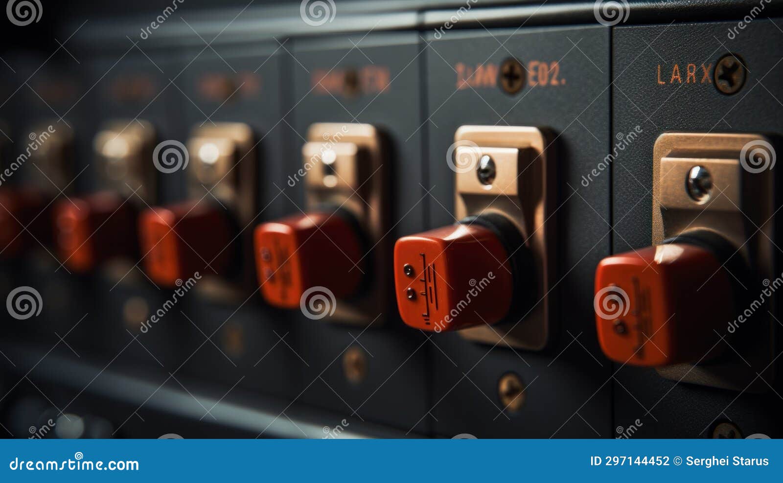 A Close Up of a Set of Switches on an Electrical Panel, AI Stock Photo ...