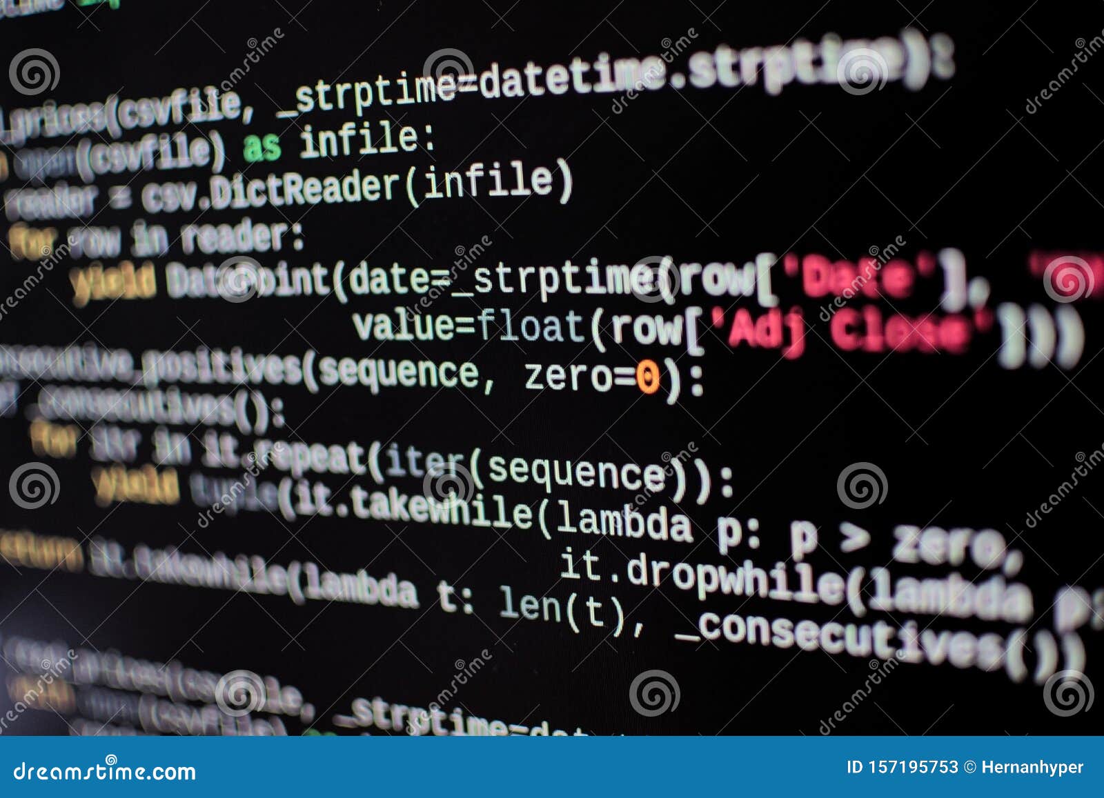 Programming Code on a Computer Screen Stock Image - Image of concept ...