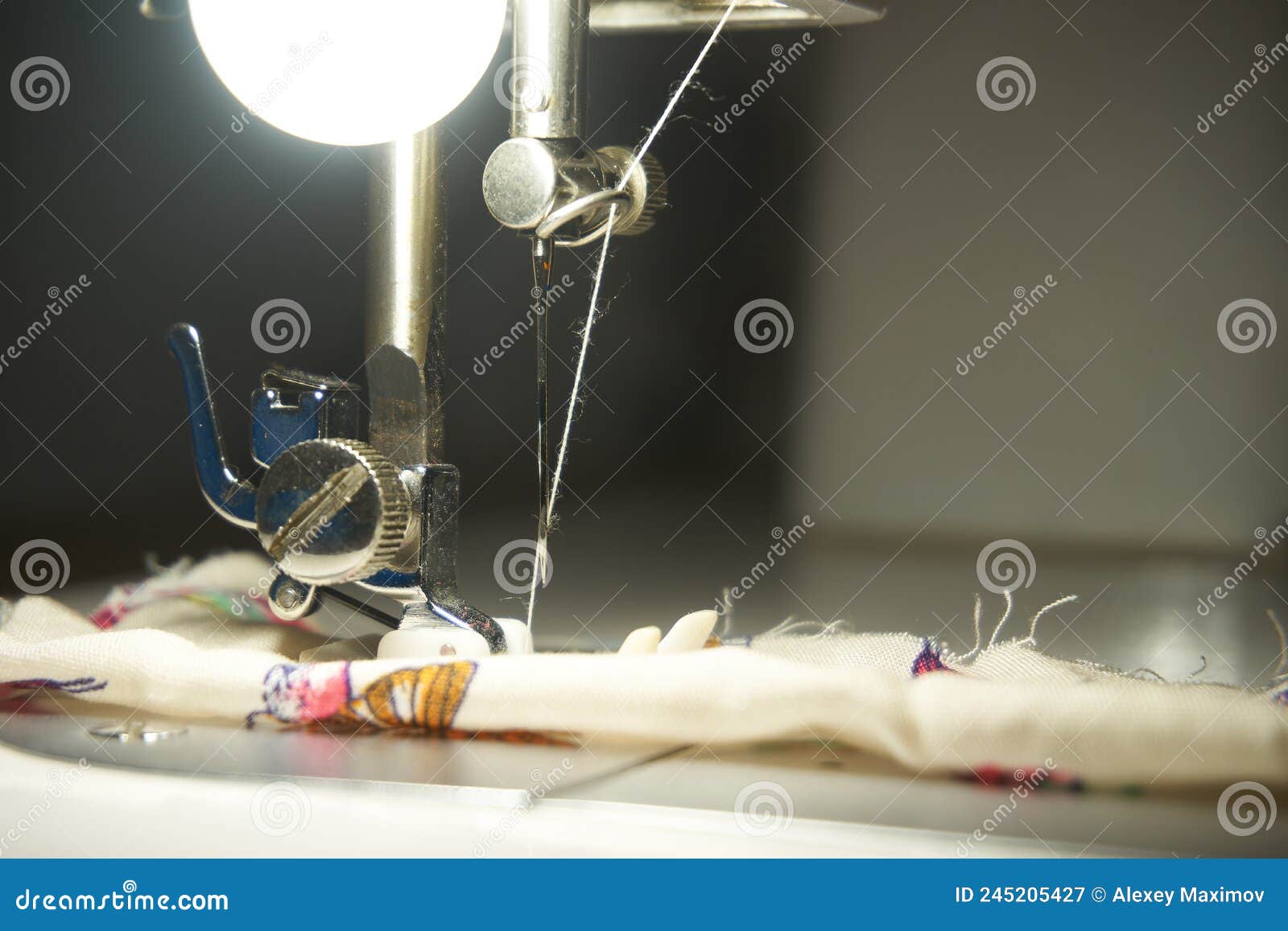 Close-up Sewing Machine, Mechanism and Details. Sewing Process on a ...