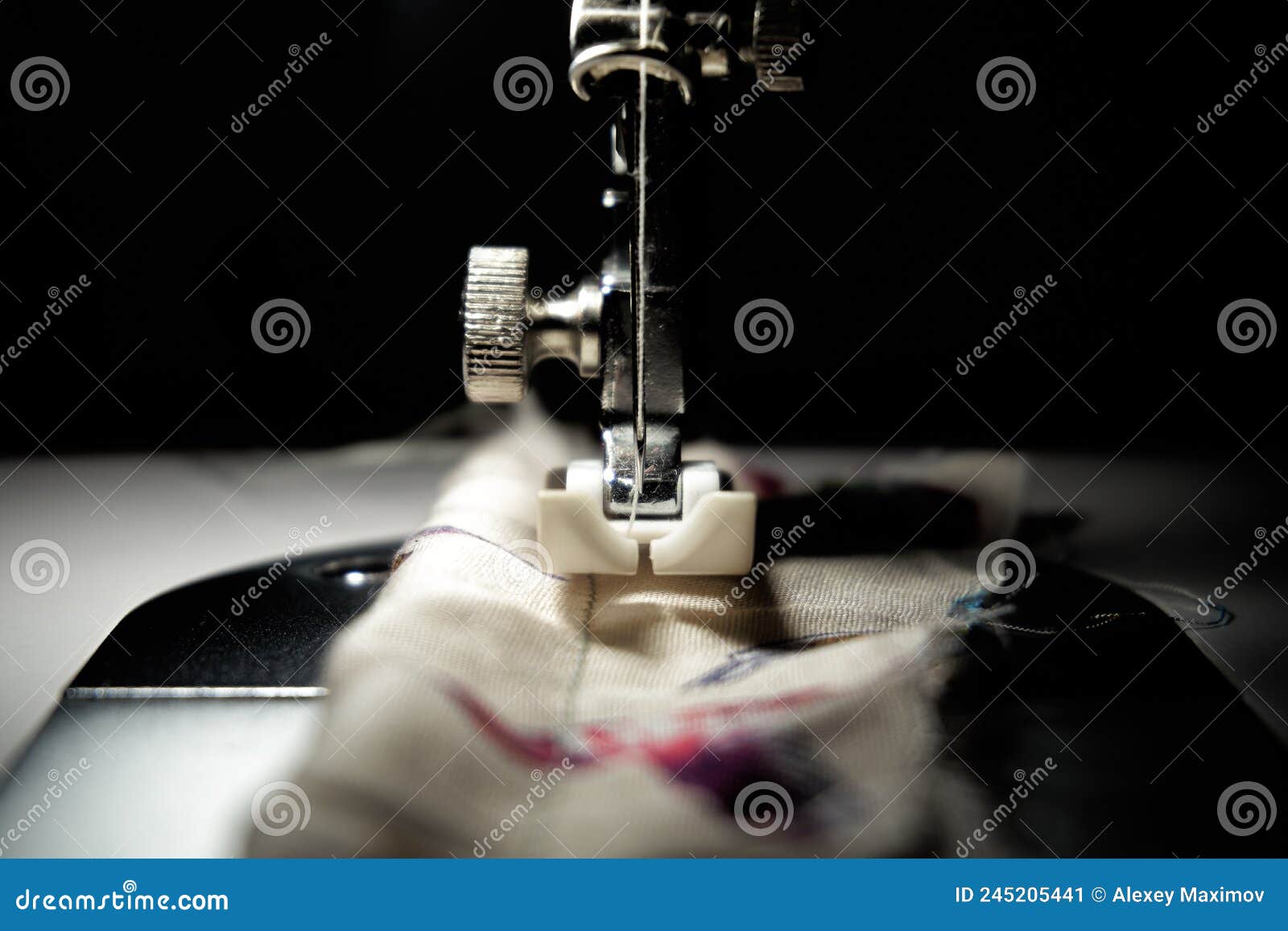 Close-up Sewing Machine, Mechanism and Details. Sewing Process on a ...
