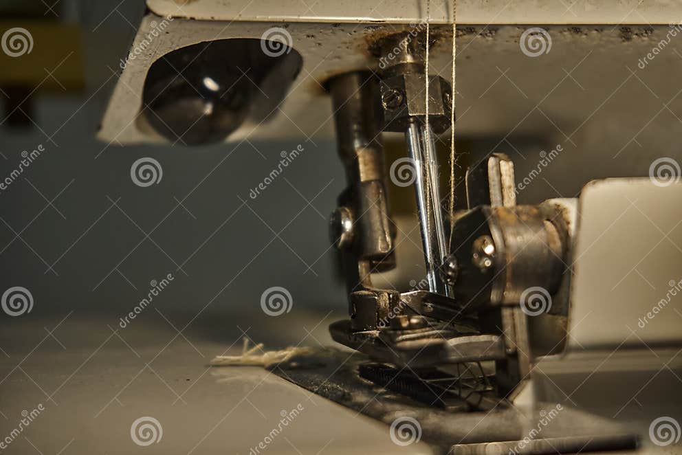 Close-up Sewing Machine, Mechanism and Details. Sewing Process on a ...