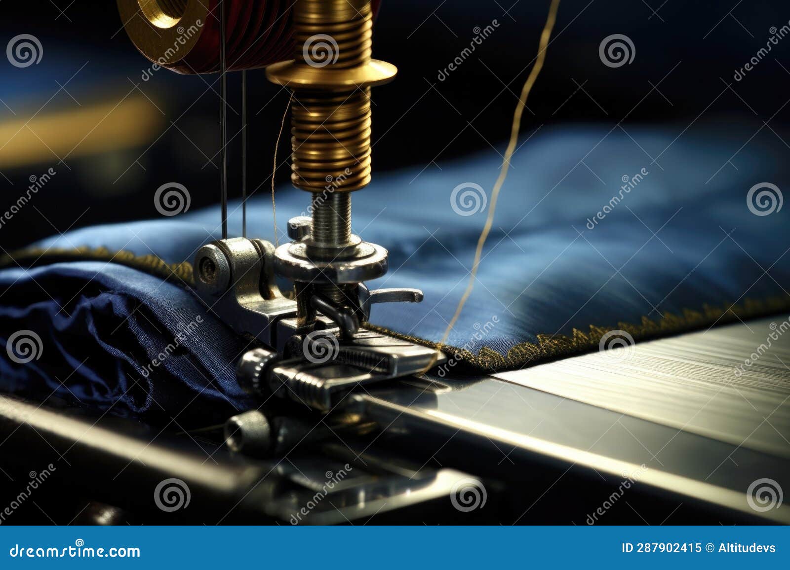 Close-up of a Sewing Machine Needle and Thread Stock Illustration ...