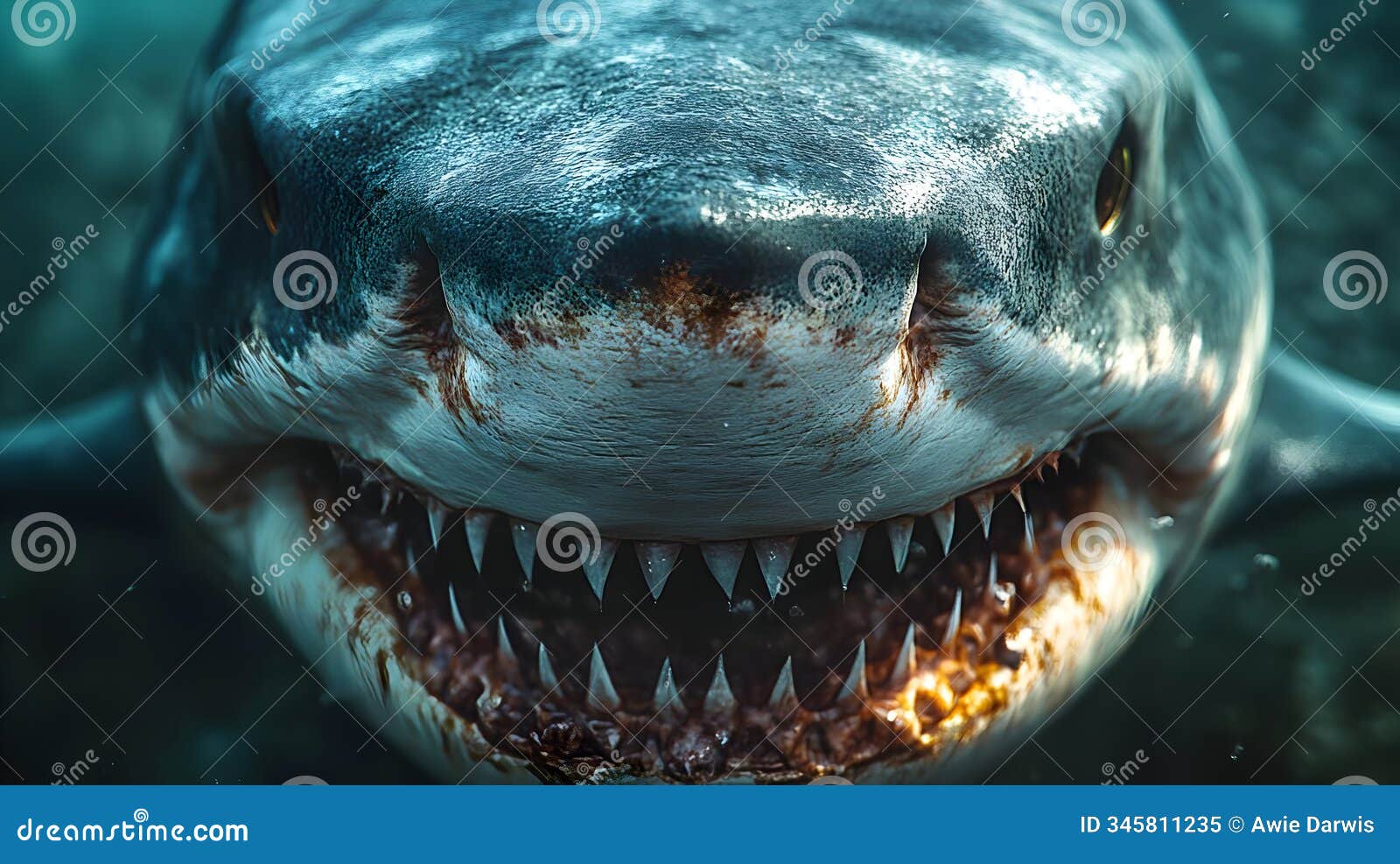 Close-up of Shark Mouth, Realistic Image Stock Illustration ...