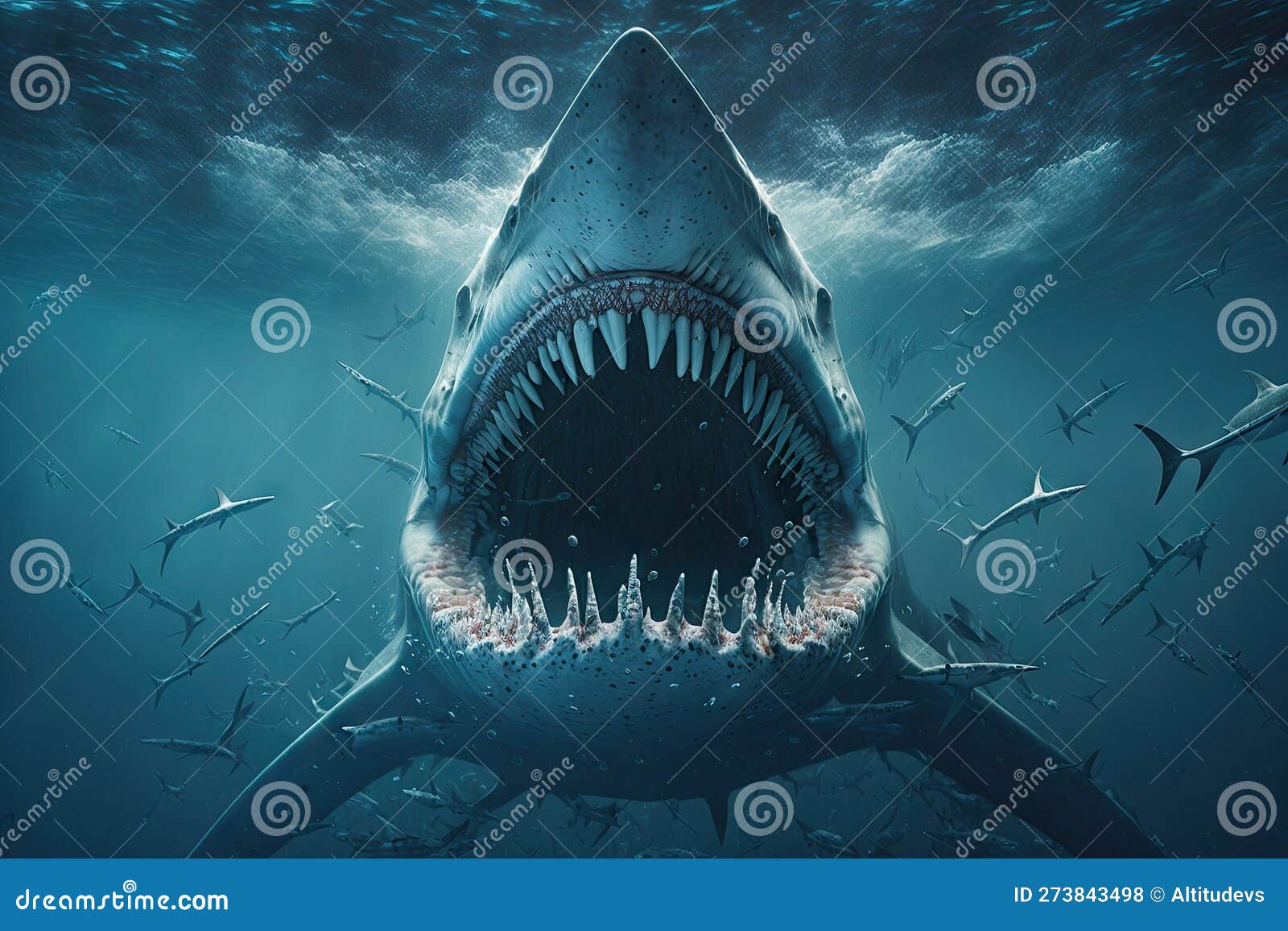 A Close-up of a Shark S Terrifying Jaws, Filled with Rows of Razor ...