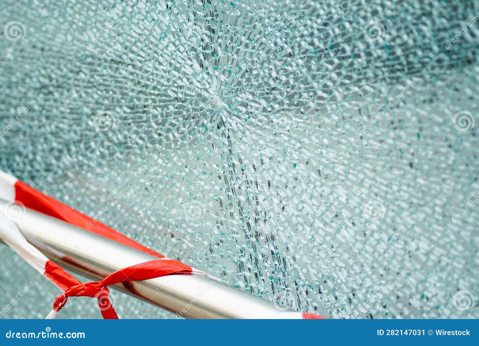 Close-up of a Shattered Car Windshield Stock Image - Image of wreckage ...