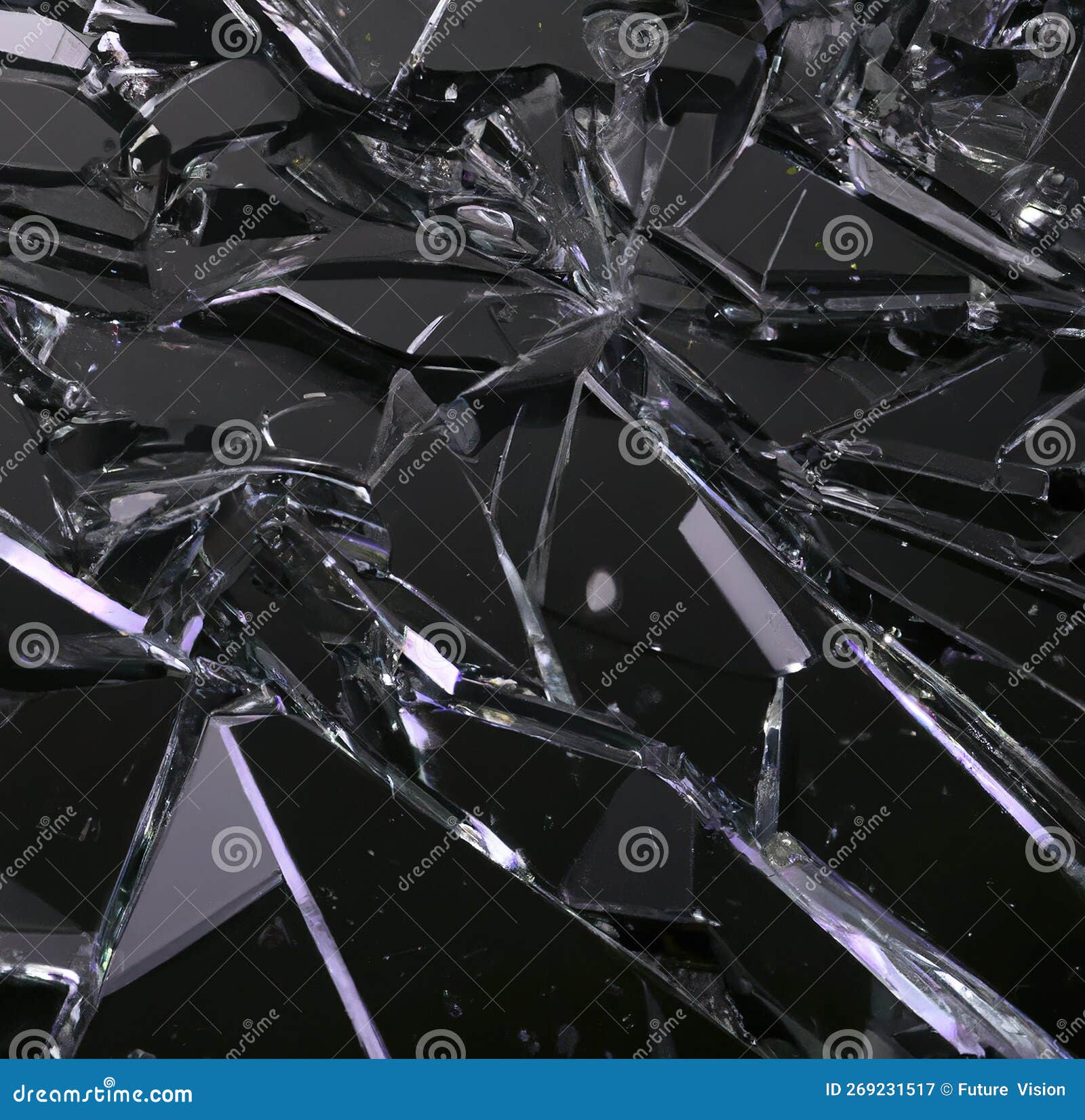Close Up of Shattered Glass Created Using Generative Ai Technology ...