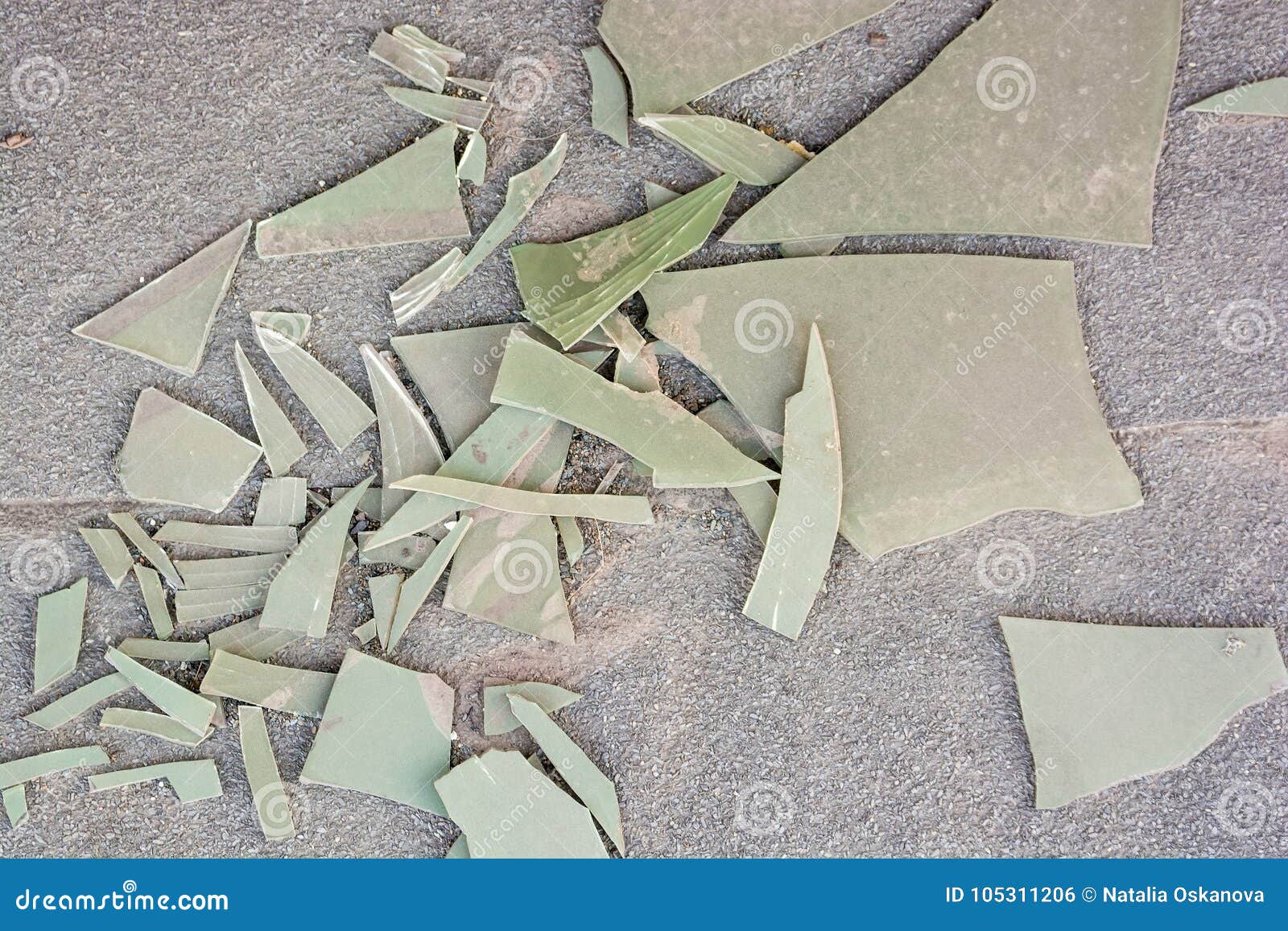 Pieces of Broken Plastic Sheet on Ground Stock Photo - Image of crash ...