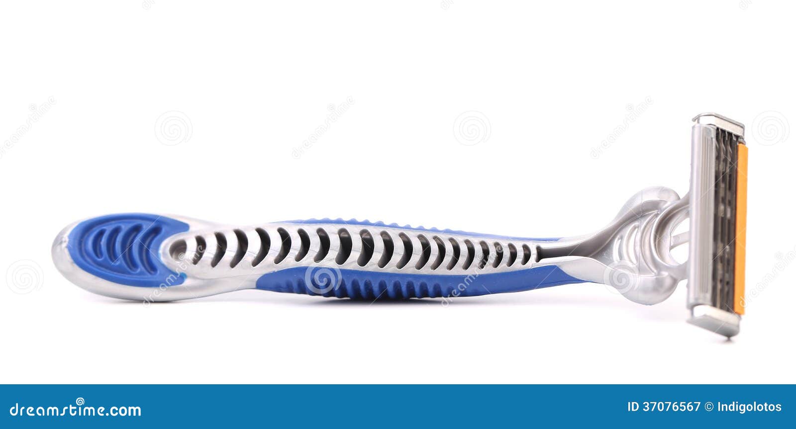 Close up of shaving razor. stock image. Image of blue - 37076567