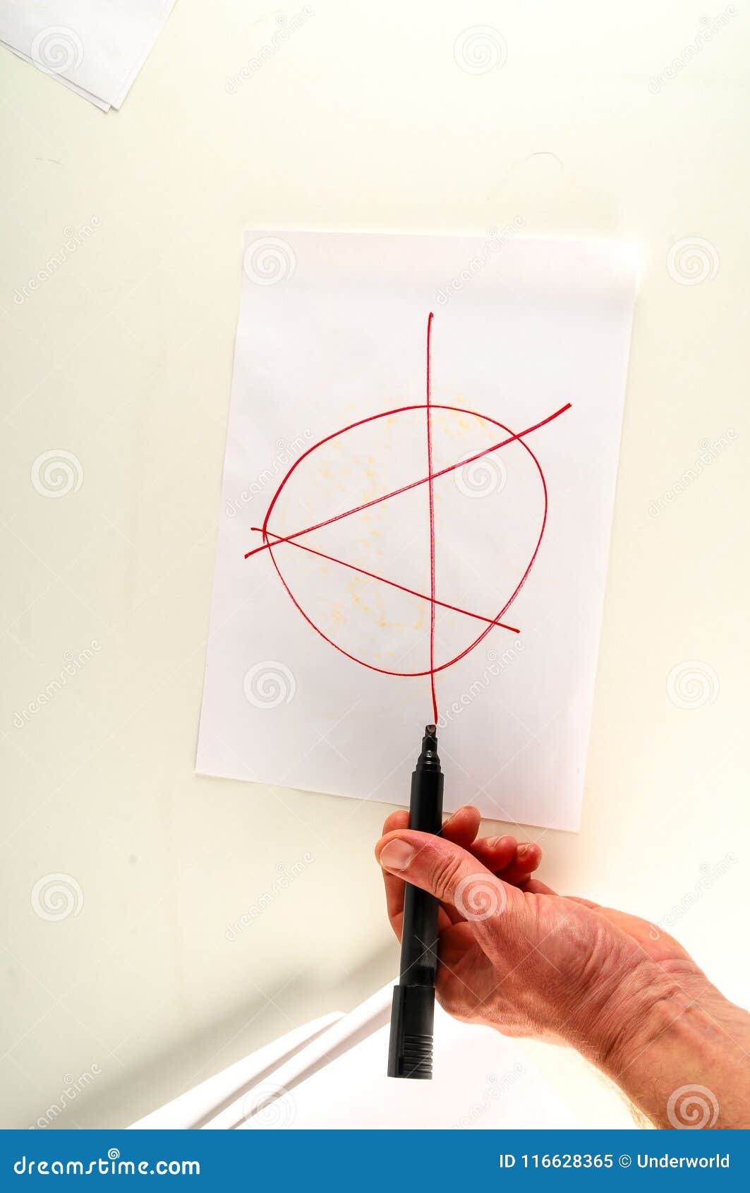 Close-up of Sheet with Drawing Anarchy Symbol Stock Image - Image of ...