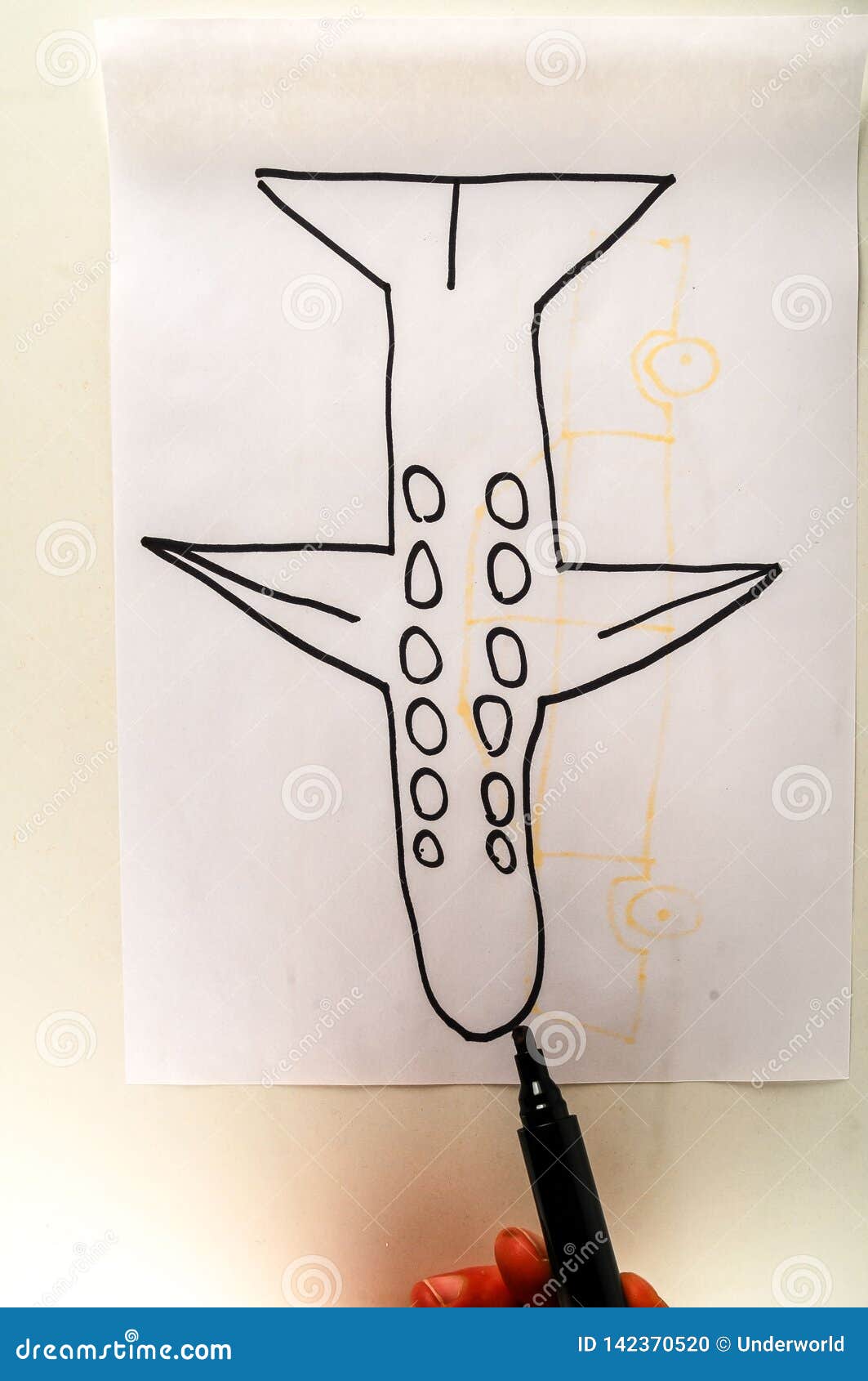 Close-up of Sheet with Drawing Stock Photo - Image of closeup, modern ...