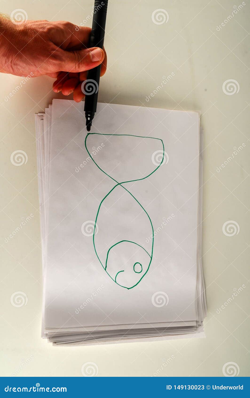 Close-up of Sheet with Drawing Stock Image - Image of fish, sheet ...
