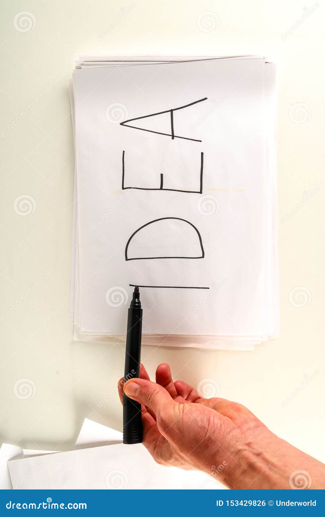 Close-up of Sheet with Drawing Idea Stock Photo - Image of vertical ...