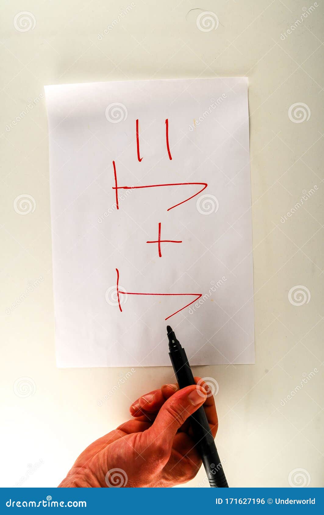 Close-up of Sheet with Drawing Stock Photo - Image of equipment ...