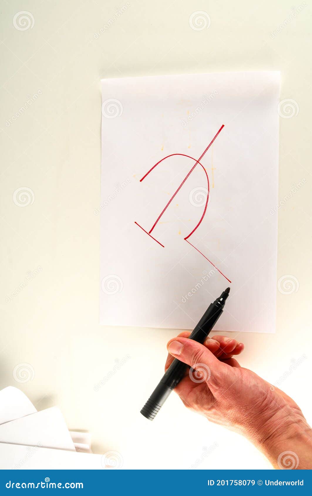 Close-up of Sheet with Drawing Stock Image - Image of macro, white ...