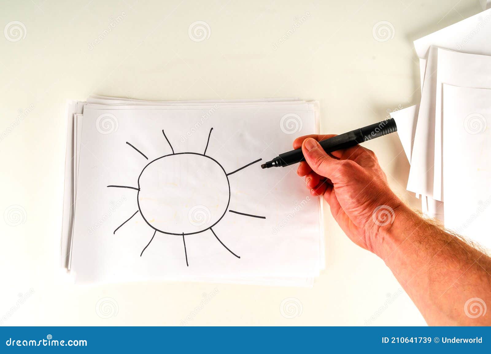 Close-up of Sheet with Drawing Stock Image - Image of vintage, white ...