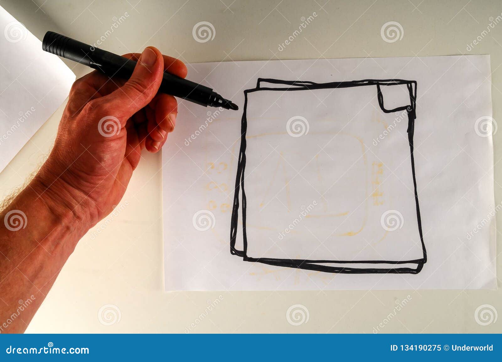 Close-up of Sheet with Drawing Stock Image - Image of isolated ...