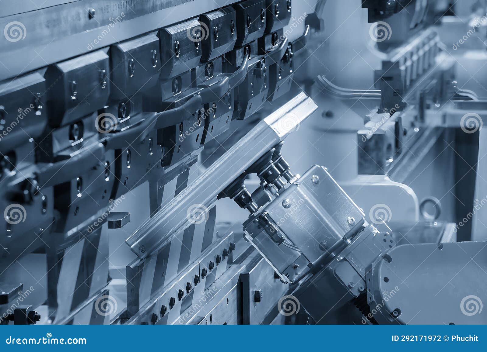Close Up the Sheet Metal Bending Process by Robotic Arm Stock Photo ...
