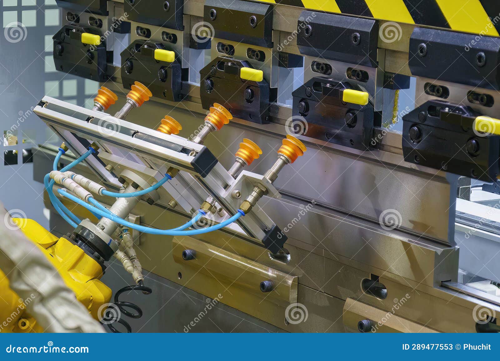 Close Up the Sheet Metal Bending Process by Robotic Arm Stock Image ...