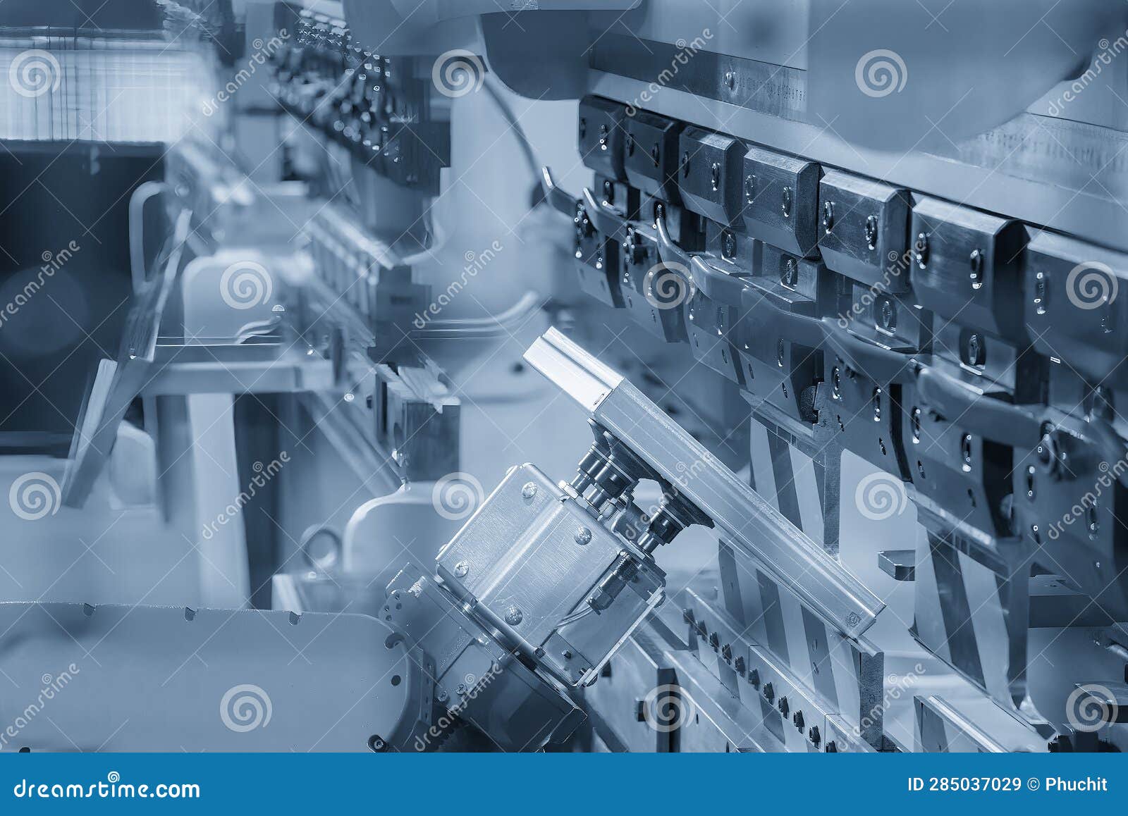 Close Up the Sheet Metal Bending Process by Robotic Arm Stock Image ...