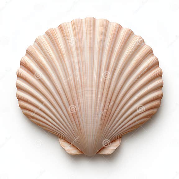 A Close Up of a Shell on White Background, AI Stock Image - Image of ...