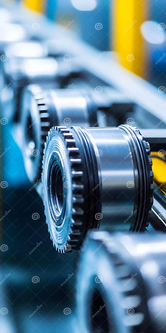 Close-up of a Shiny Metallic Gear Stock Illustration - Illustration of ...