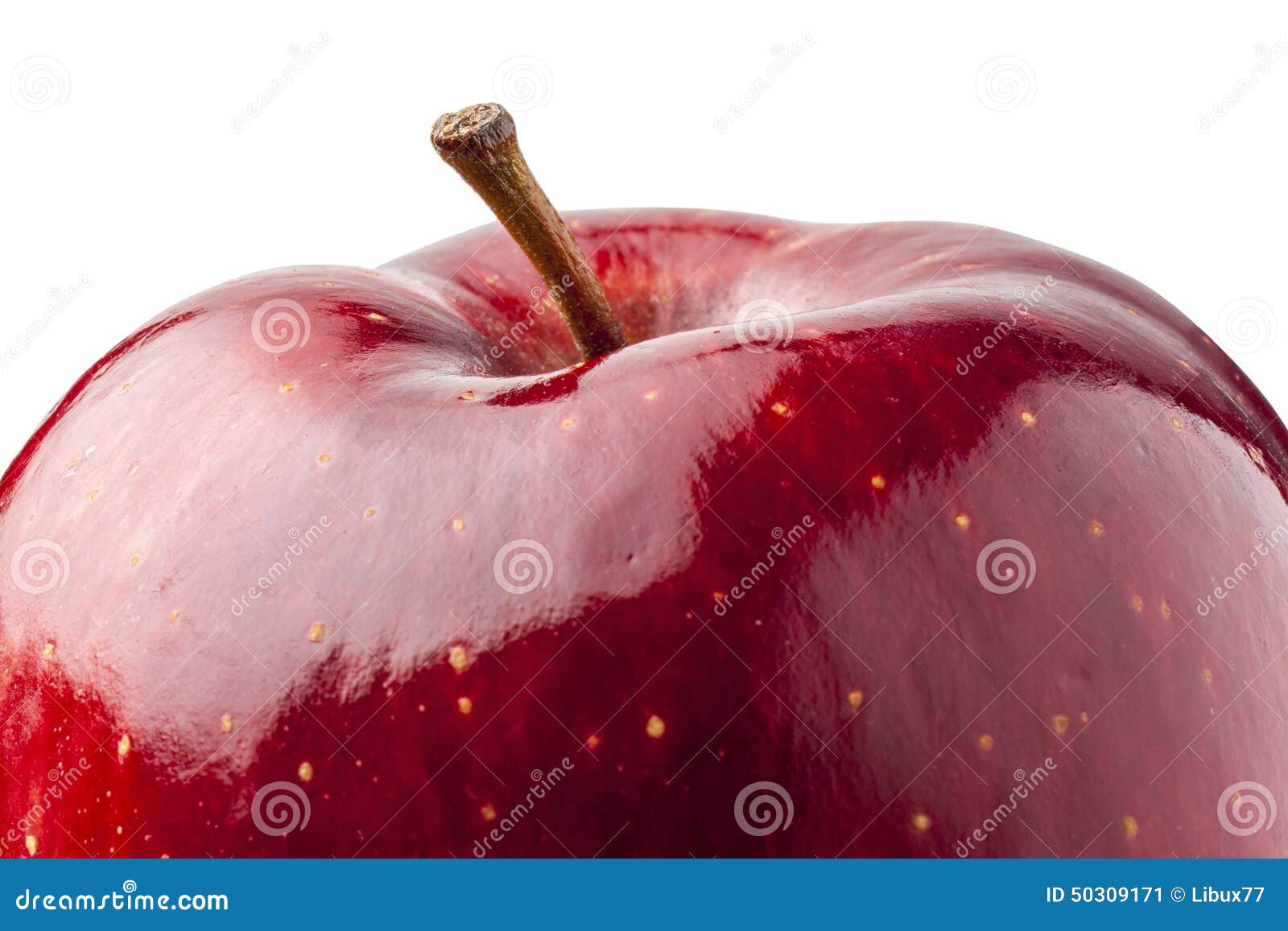 Close Up Shiny Red Apple Isolated Stock Image - Image of fresh, organic ...