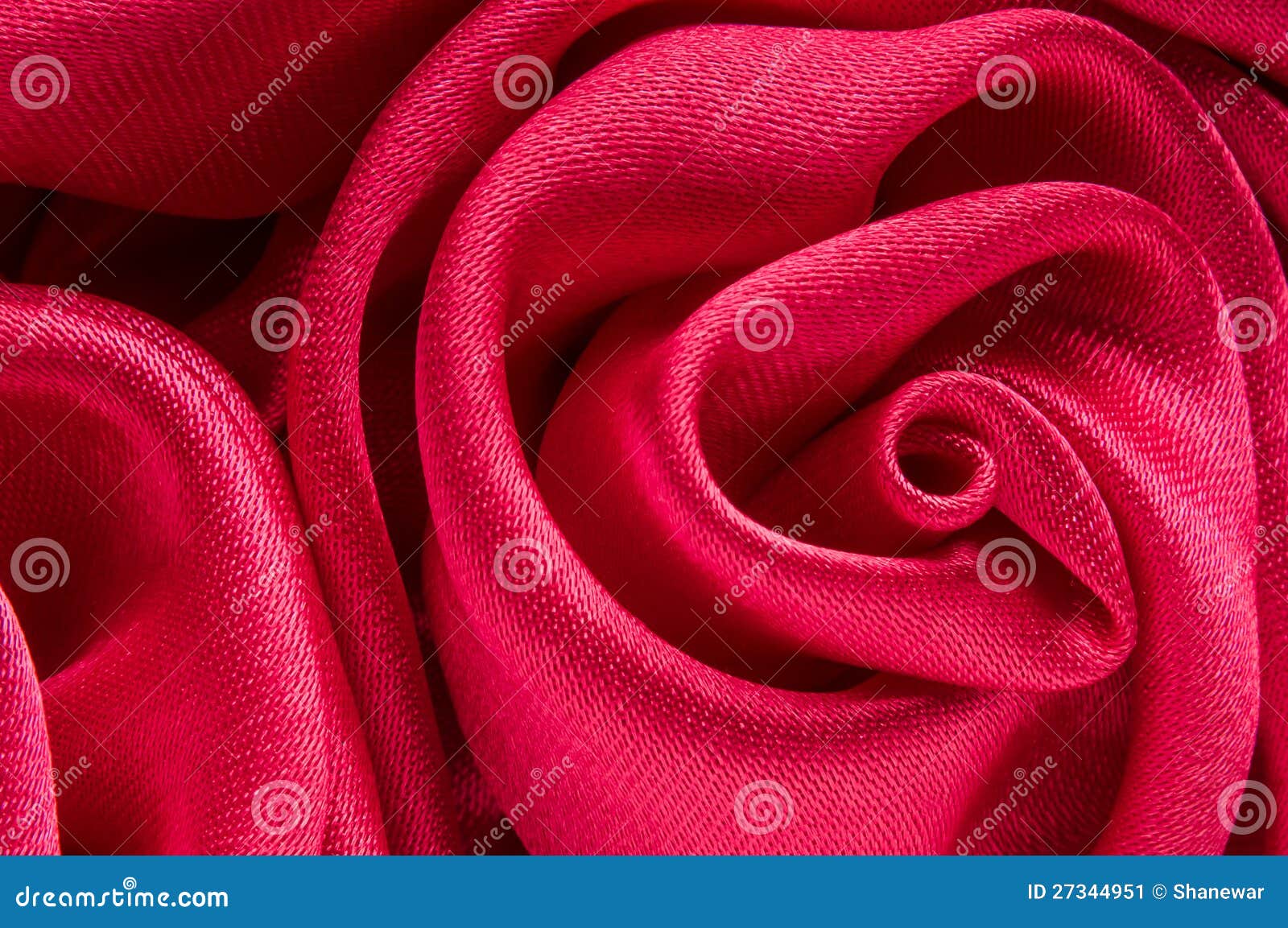 Close Up of Shiny Red Fabric Flower. Stock Image - Image of macro ...