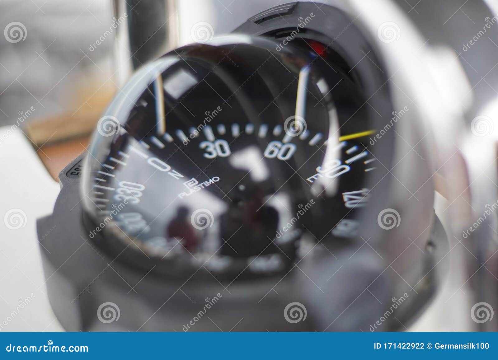 Close-up of Ship Compass on Sailing Boat Stock Photo - Image of ...