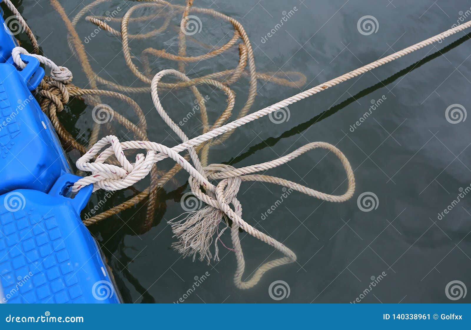 Close Up a Ship Rope Knot in a Water Stock Image - Image of background ...