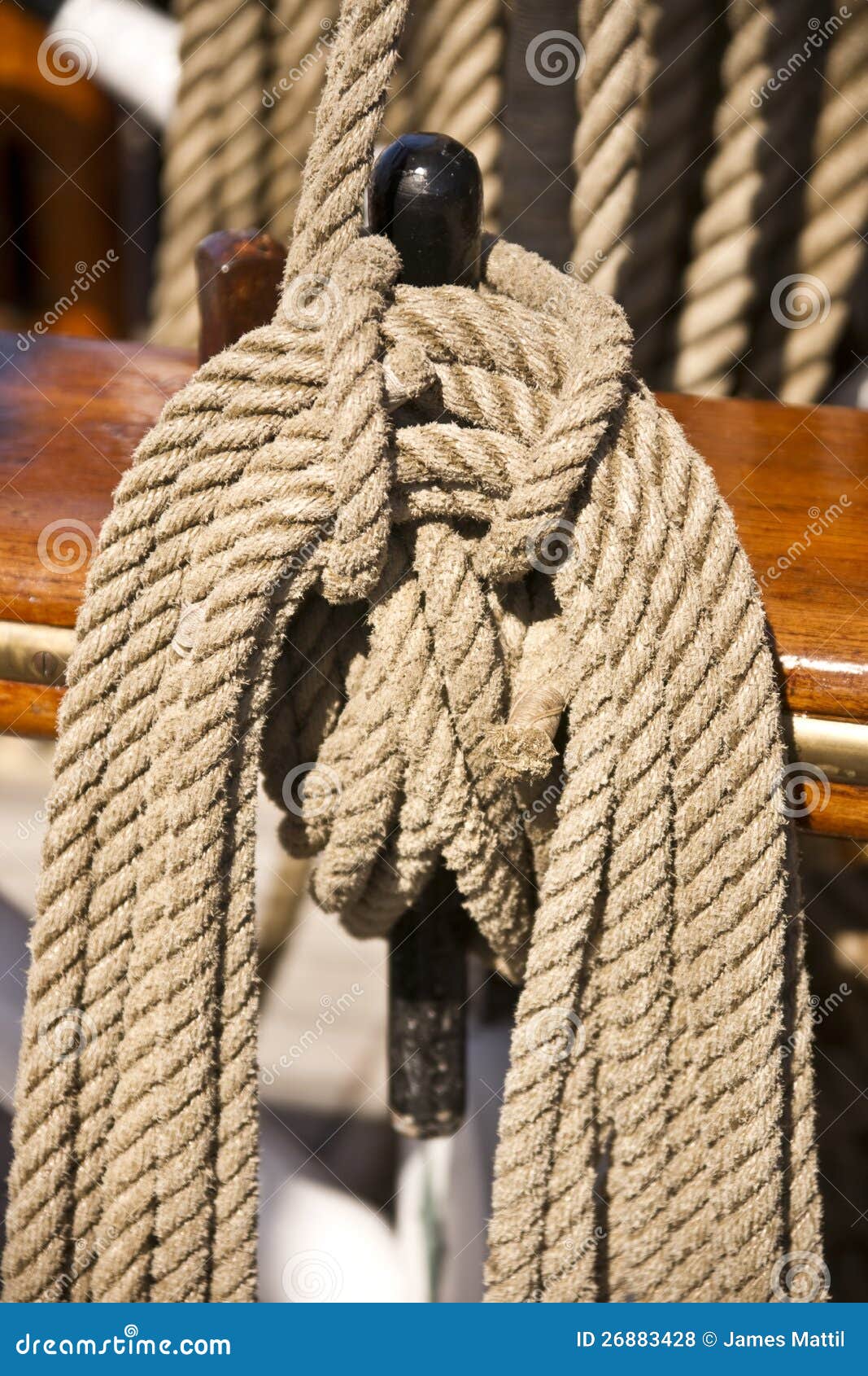 Close Up of a Ship S Rigging and Rope Stock Photo - Image of tieoff ...