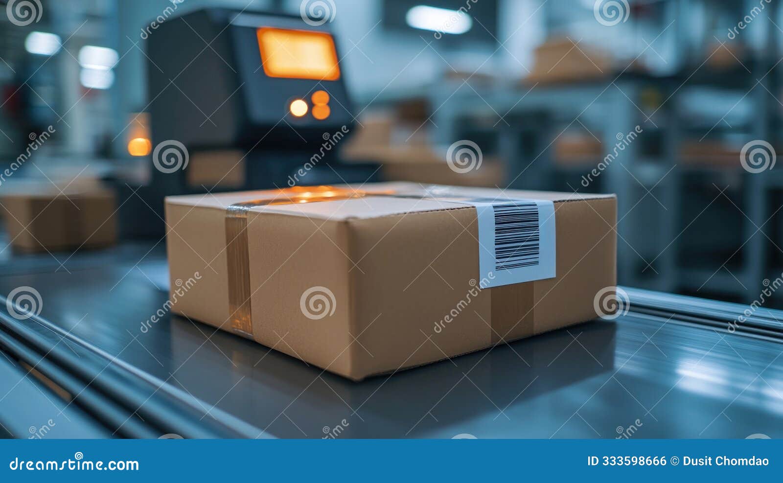 A Close Up of Shipping Label on Package Ready for Delivery, Showcasing ...