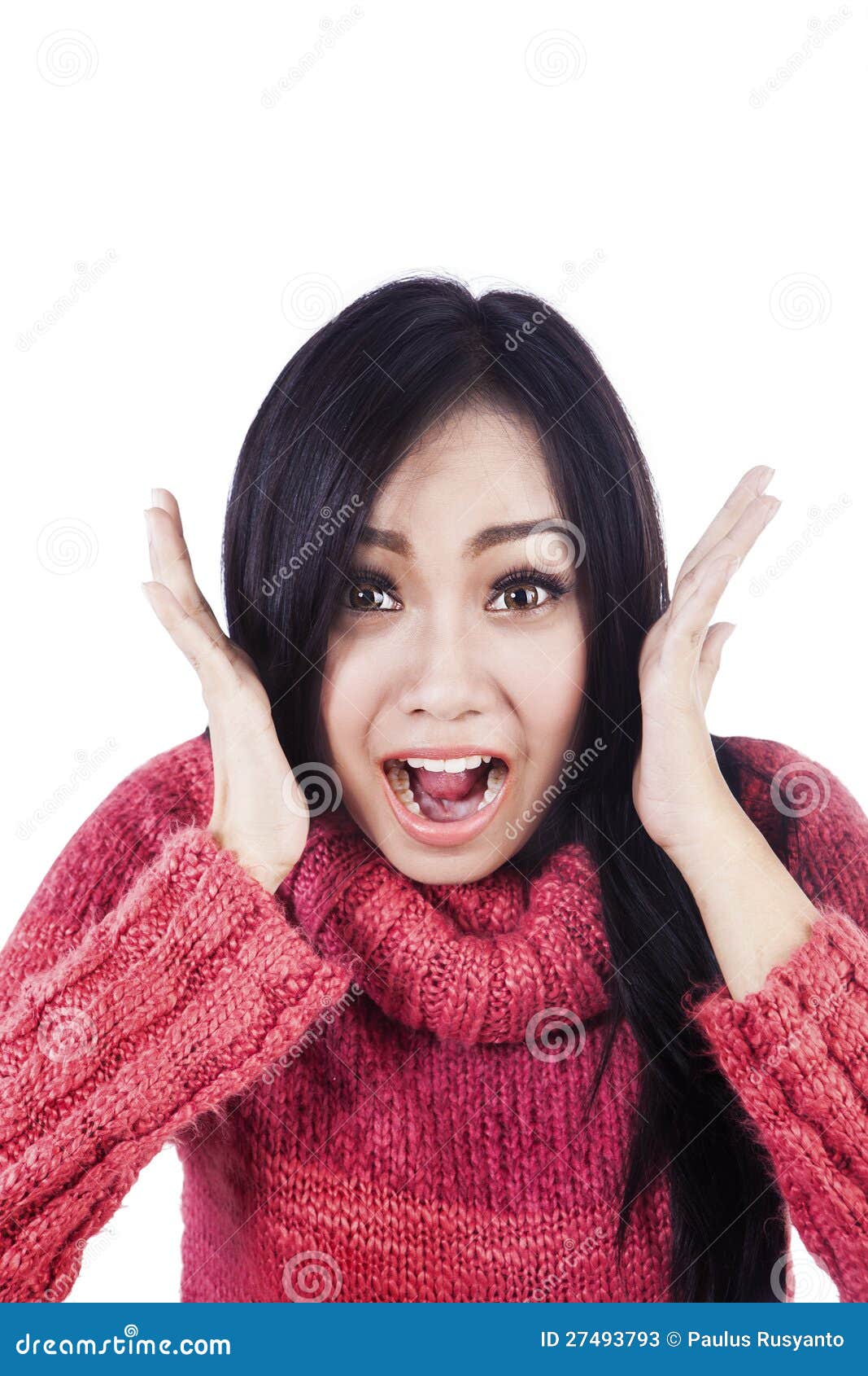 Close Up of Shock Expression in White Stock Image - Image of cute ...