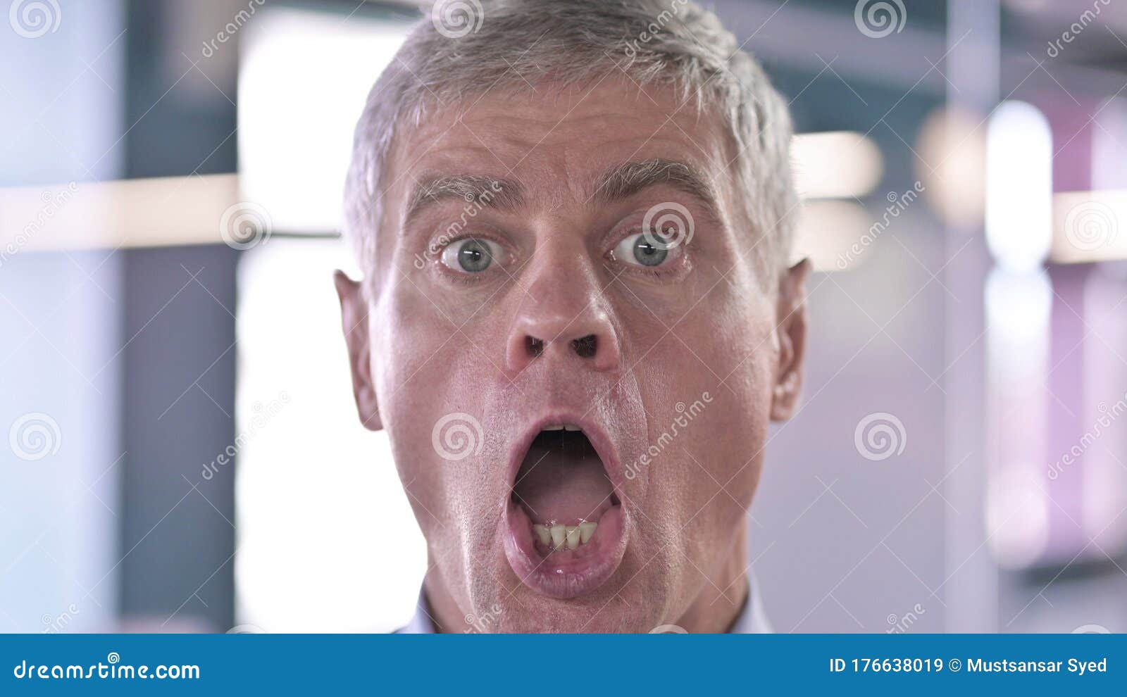 Close Up of Shocked Middle Aged Man Face Stock Image - Image of shaking ...