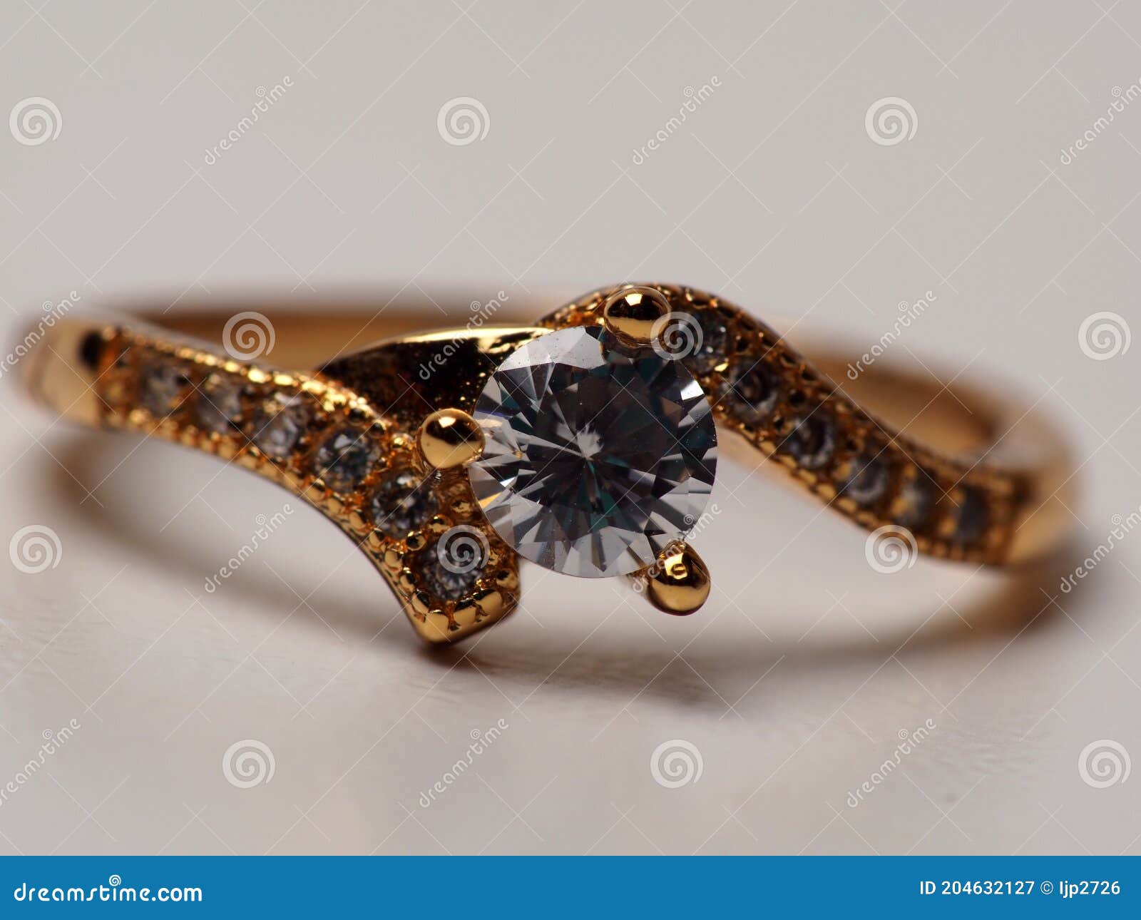 Close Up Shoot of Gold Ring with Beautiful Diamond Stock Image - Image ...
