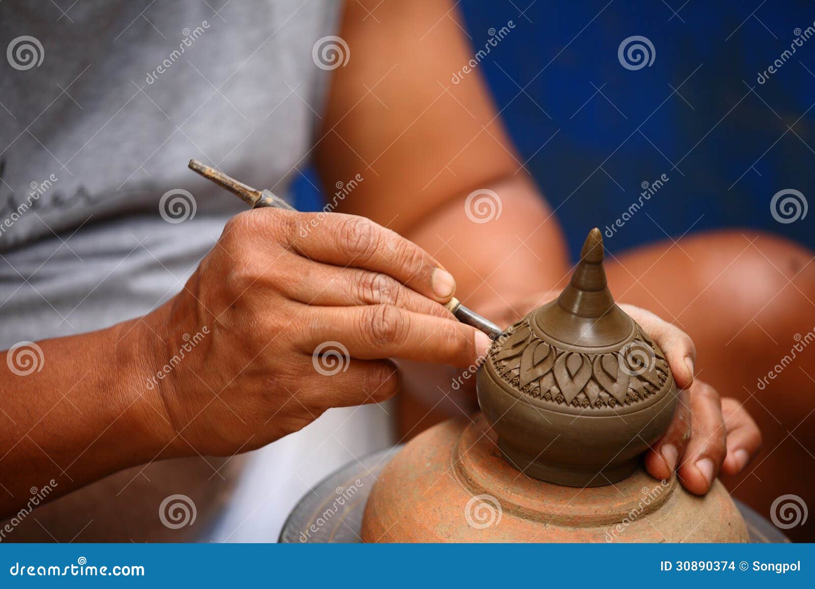 Close Up Shoot a Man Making Detail the Pottery. Stock Photo - Image of ...