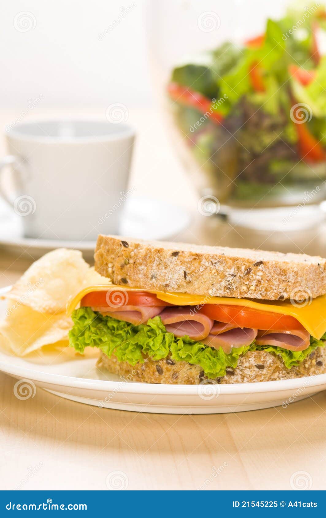 Close-up Shoot of a Sandwich with Rich Salad Stock Image - Image of ...