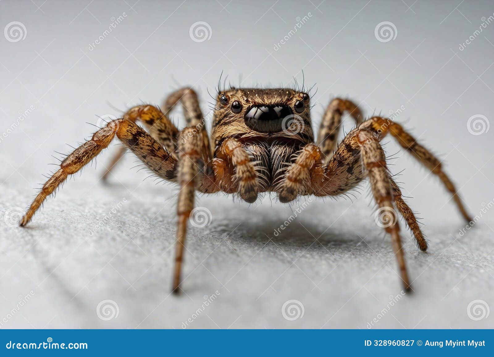 Close-up Shoot of a Spider on a Plain White Background Stock ...