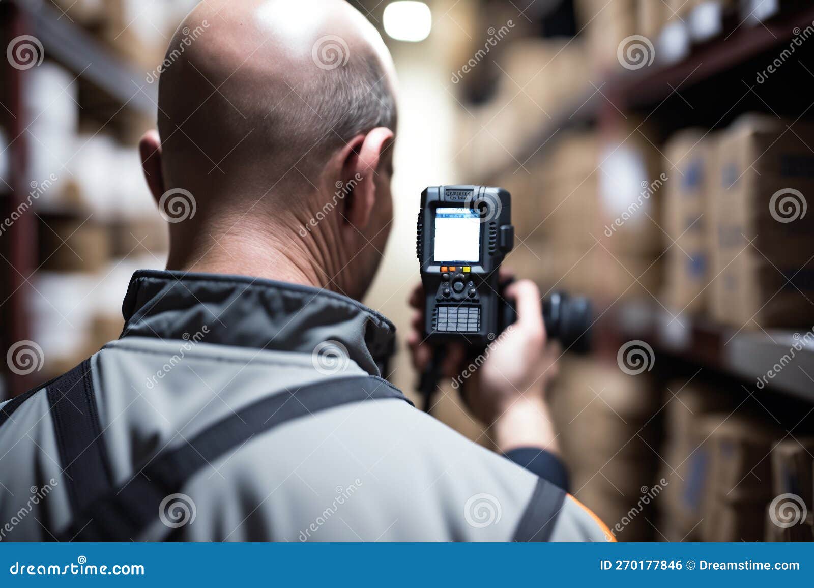 Close-Up Shooting Hand of Worker with Scanner Checking Goods Stock ...
