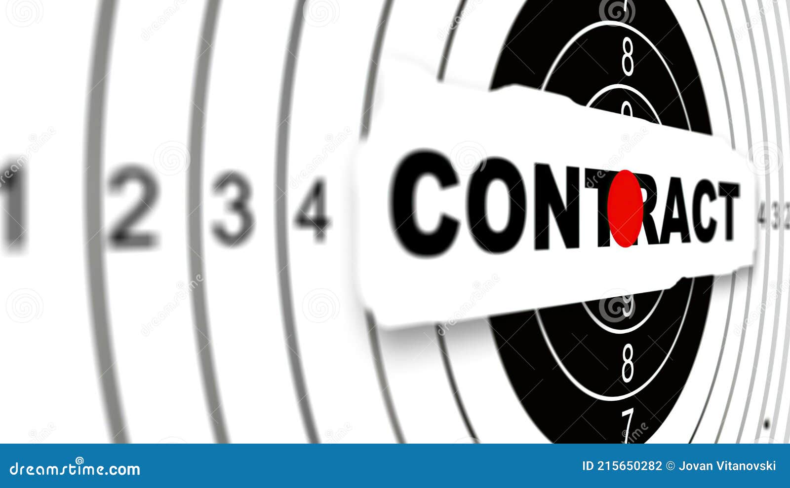 Shooting Target with Word Contract Stock Illustration - Illustration of ...