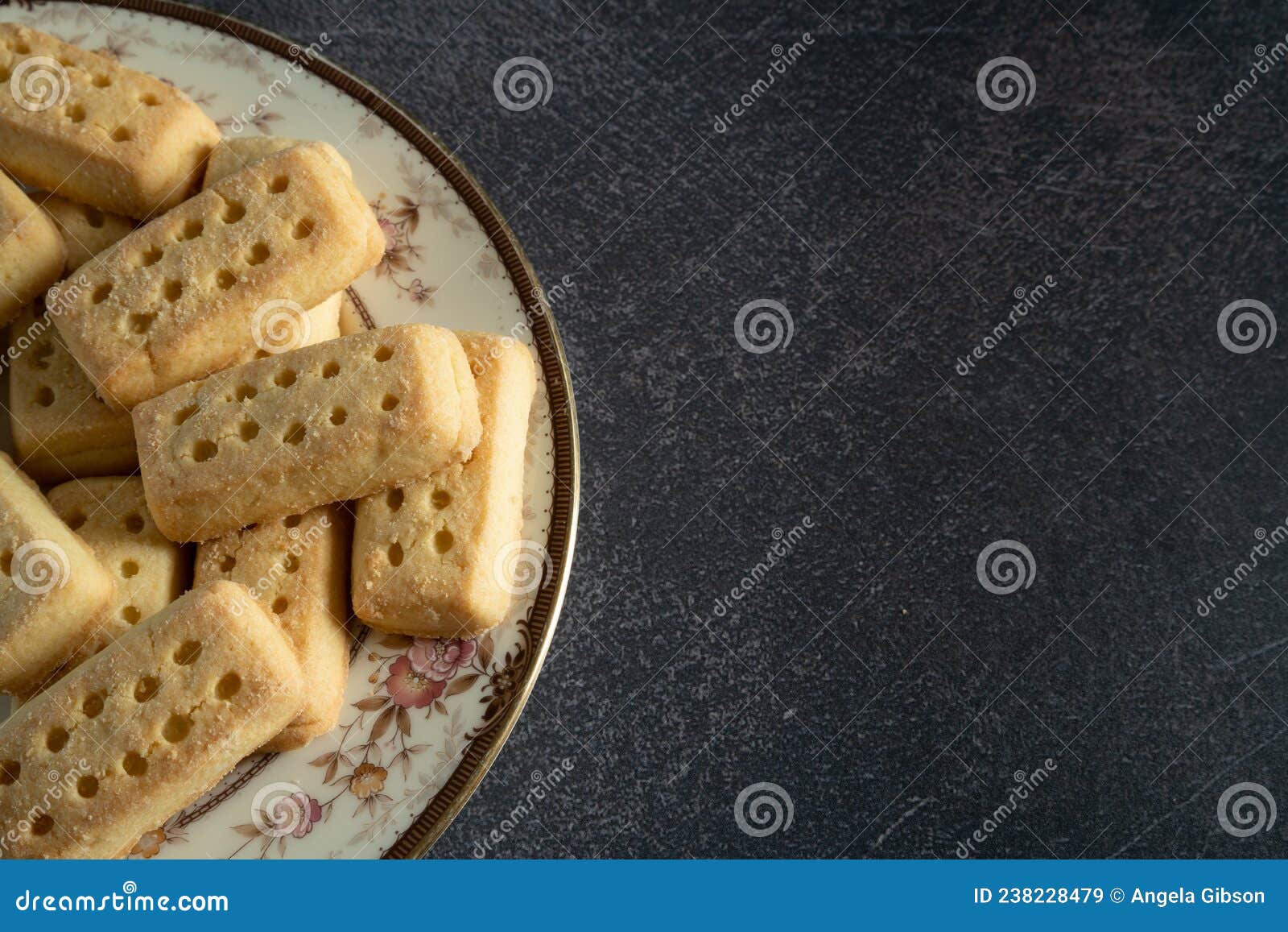 Close Up of Shortbread on Plate Stock Image - Image of traditional ...