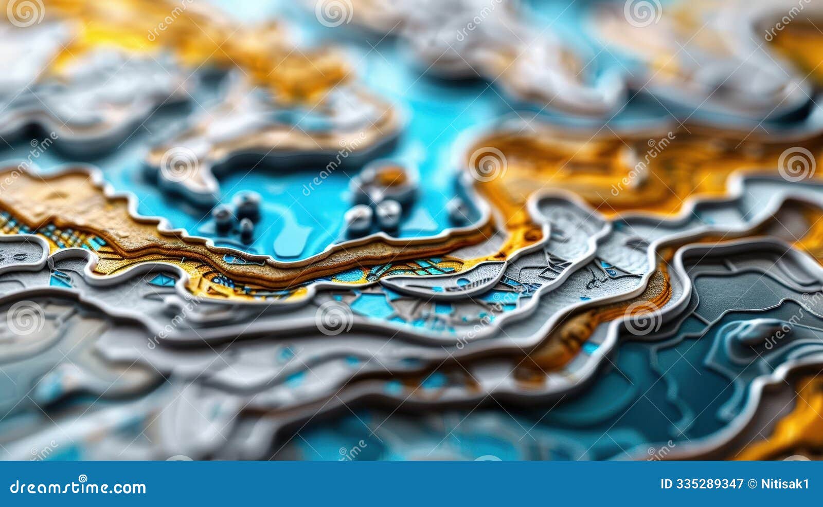 A Closeup Shot of a Abstract Cultural Topography Diverse Elevation Maps ...