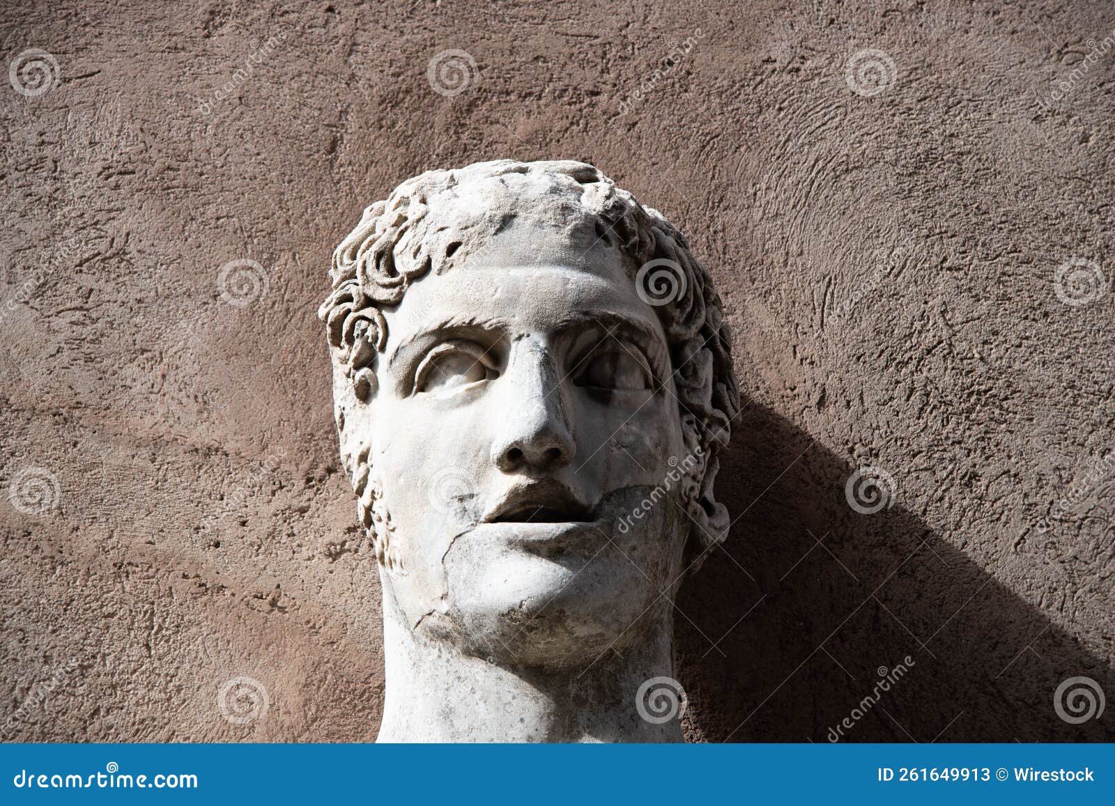 Close-up Shot of Aged Marble Head Statue in Rome Stock Image - Image of ...